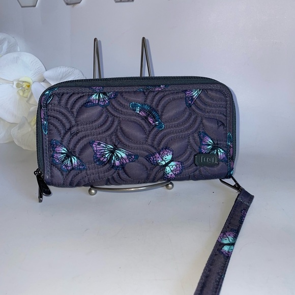 lug | Bags | Adorable Lug Splits Xl Rfid Gray And Purple Butterfly ...